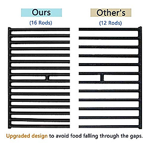 Hongso 15" Matt Cast Iron Cooking Grates for Broil King 986557, 945587, 94644, 94647, Crown 10, 20, 40, 90, Signet 20, 70, 90, Broil-Mate, Sterling Grill, 38170121, 10225-T436, PCD362, Set of 2