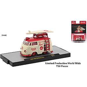 Coca-Cola Bathing Beauties Set of 3 Cars with Surfboards Release 2 Limited Edition to 6980 Pieces Worldwide 1/64 Diecast Model Cars by M2 Machines 52500-BB02