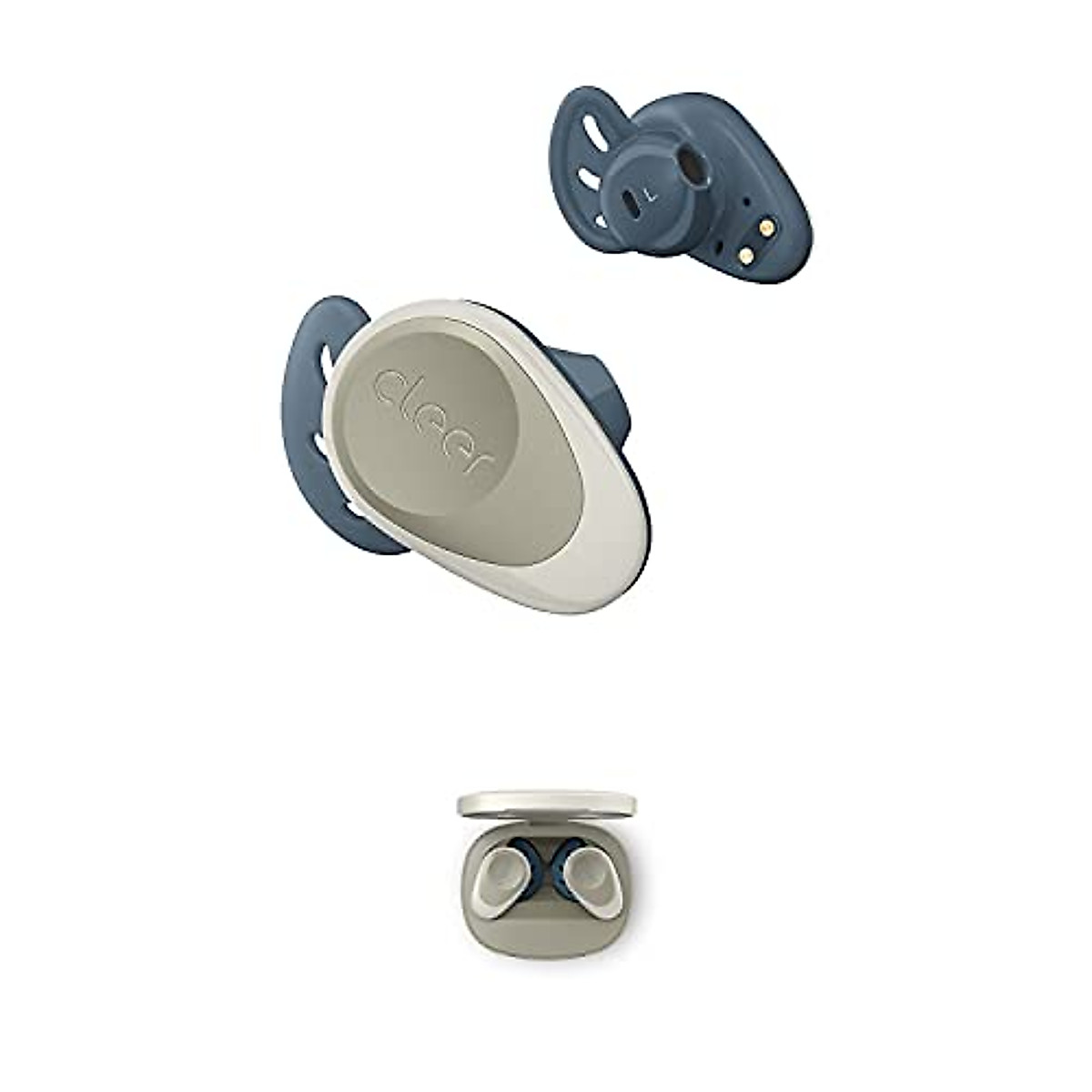 Cleer Goal Sport True Wireless Earbuds with 20 Hour Battery, for Workout and Exercise, Water and Sweat Resistant, Touch Controls, and High Audio Quality and Bass, Stone