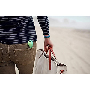 SNOW PEAK Unisex's Spork, SCT-004BL, Japanese Titanium, Ultralight, Compact for Camping, Backpacking, Daily Use, Made in Japan, Lifetime Product Guarantee, Blue, 8 x 2 x 1 Inches