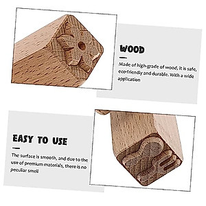 COHEALI 10 Pcs Seal Wood Crafts Fondant molds Scrapbooking Tools for Crafts Holiday Decorative Rubber Stamp Cake Decorating Tools Practical Wooden stampers Cake Stamper Wooden Cake Stamps