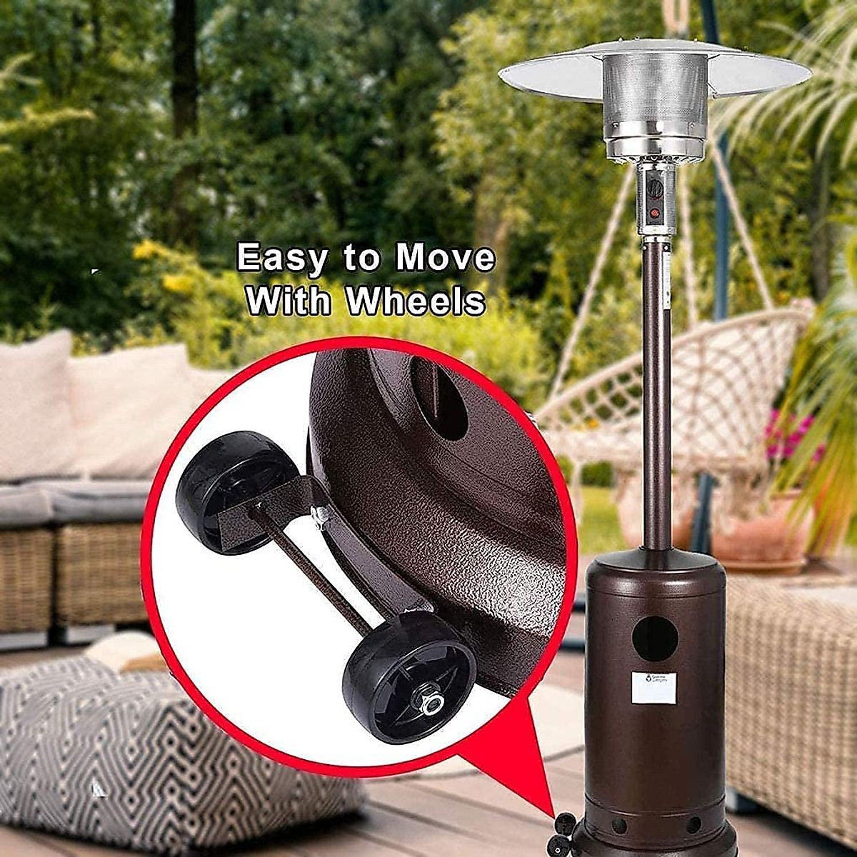 3 inch Universal Patio Heater Wheels /Storage rack caster wheels Universal Accessories - Easy to Move/Install-Gas Patio Heater Replacement Universal Movable Wheel,Outdoor Umbrella Gas Heater Wheel Kit