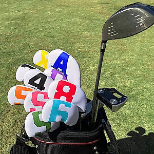 Golf Iron Covers,Golf Iron Head Covers with Colorful Number Neoprene Golf Iron Covers Set,Golf Club Head Covers for Iron Set Fit All Brands Golf Iron Headcovers 4/10pcs