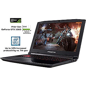 Acer Predator Helios 300 Gaming Laptop, 15.6in Full HD IPS Display Intel 6-Core i7-8750H, GeForce GTX 1060 6GB DDR5 16GB DDR4, 256GB NVMe SSD, PH315-51-78NP (Renewed)