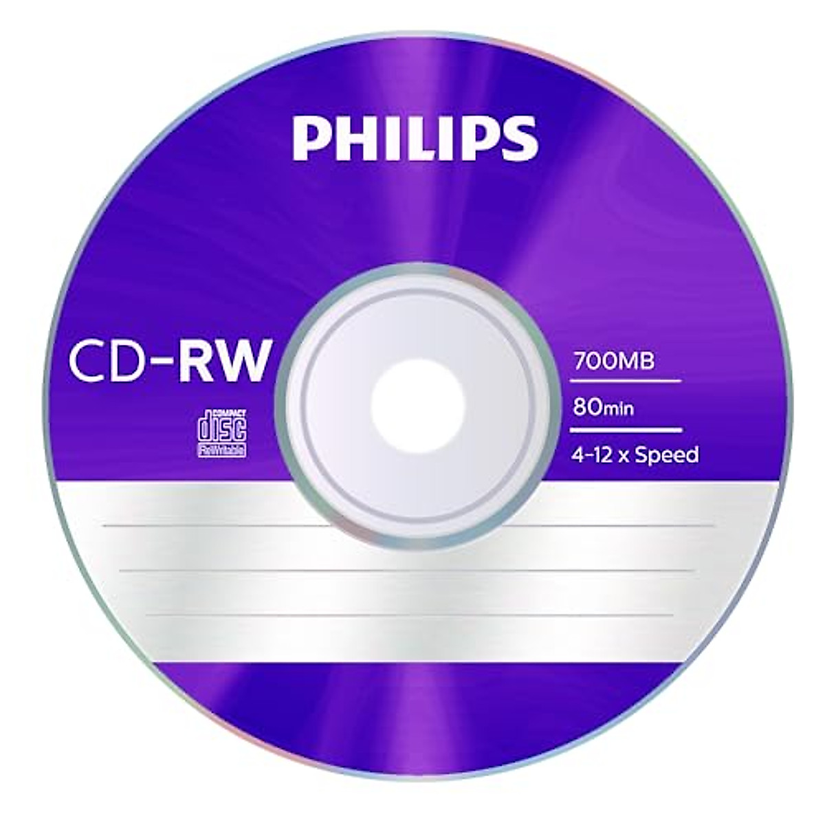 Philips CD-RW 80MIN Blank Disc x 5 Jewel Case 700MB 4-12 X Speed