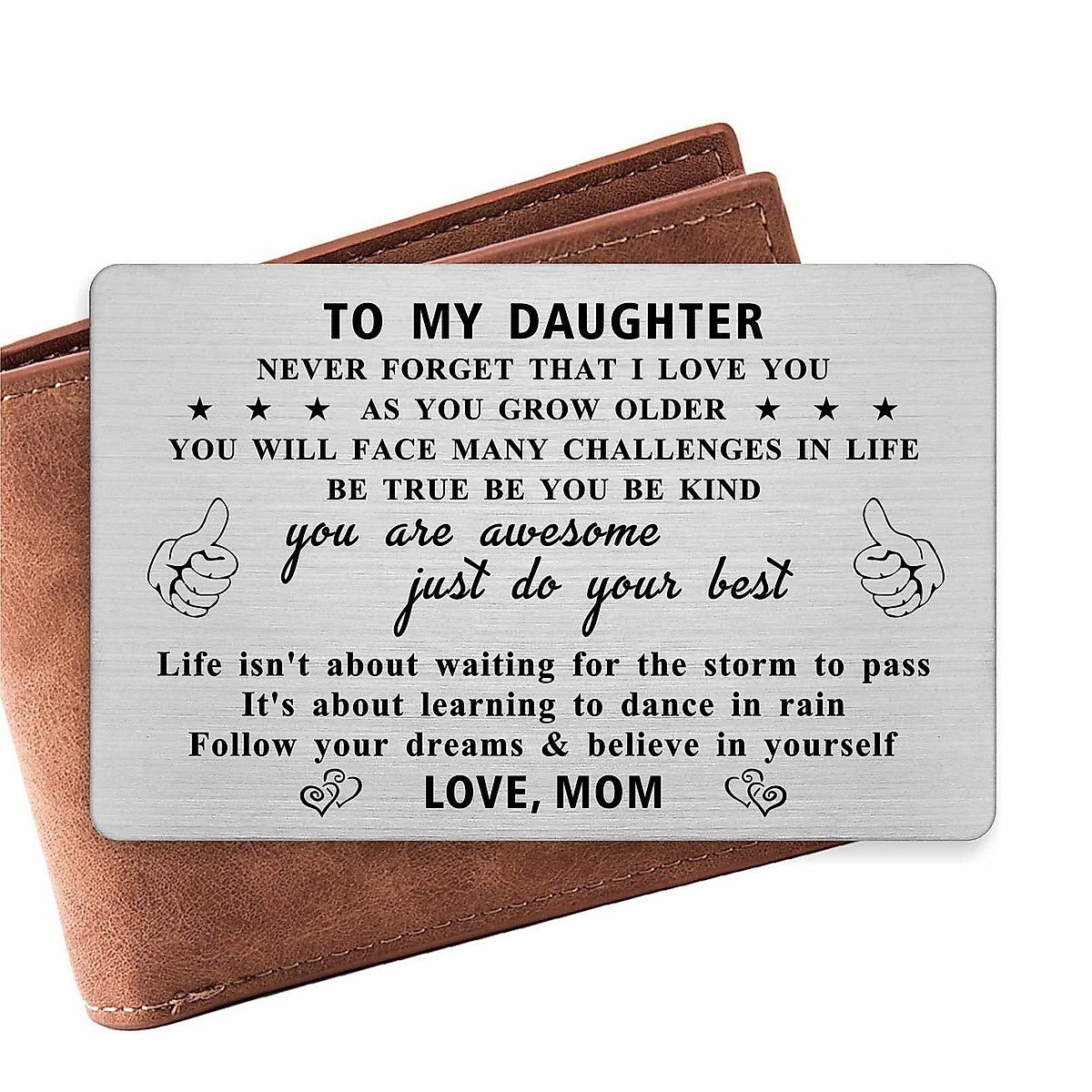 Resdink Daughter Birthday Card Gifts from Mom, Happy Graduation Birthday Gifts for Daughter Girl, Inspirational Present to My Favorite Daughter, Love Daughter Mothers Day Gift Ideas,