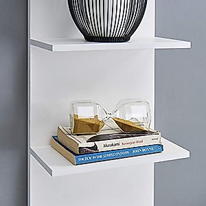 Danya B. Decorative Wall Mount Vertical Shelving Unit – Modern Column Shelves (White)