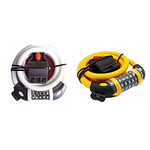 2Pcs Lock Portable Fixed Ring Lock Chain Bicycle Lock Password Lock Bicycle Lock