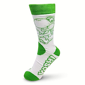 Controller Gear Super Mario Evergreen - 3 Pack Super Mario Merchandise Crew Socks