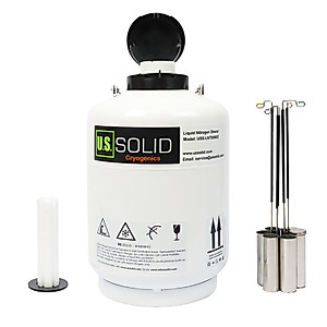 U.S.SOLID 6L Cryogenic Container Liquid Nitrogen Tank Semen Dewar with 6 Canisters Carry Bag