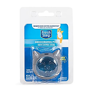 Fresh Step Litter Box Deodorizing Gel Pod | Cat Litter Box Deodorizer | Combats Cat Odors and Neutralizes Smells to Keep Your Home Clean | 1 Adhesive Device + 2 Gel Refills