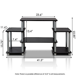 Furinno Turn-N-Tube No Tools Entertainment Center Black/Grey