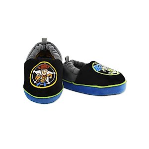 Toy Story Woody Buzz Boys Toddler A-Line Slippers (7-8 M US Toddler, Black)