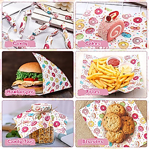 150 Pcs Donut Wax Paper Sheets, 10 x 8 Inch Hamburger Patty Paper, Sandwich Separators Wrap Paper for Home Restaurants Kitchen Baking Summer Party Supplies
