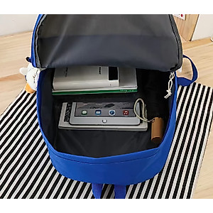 LaurelTree Kawaii Aesthetic Cute 4pcs School Bags Set with Accessories School Suppliers for Teens Girls Backpack Tote Bag (Black)