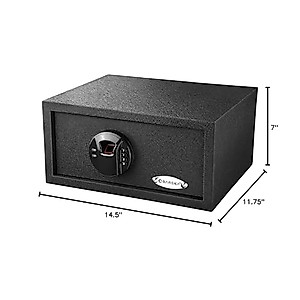 Barska AX12888 Quick Access Keypad Biometric Fingerprint Security Safe Box 0.46 Cubic Ft, Black