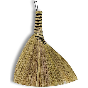 Small Whisk Broom,Handmade Turkey Wing Whisk Broom 12" for Cleaning,Sturdy Soft Brush,Bristle Design Cleans Dust Dirt & Debris Brush Head/Perfect for Indoor Outdoor and Car