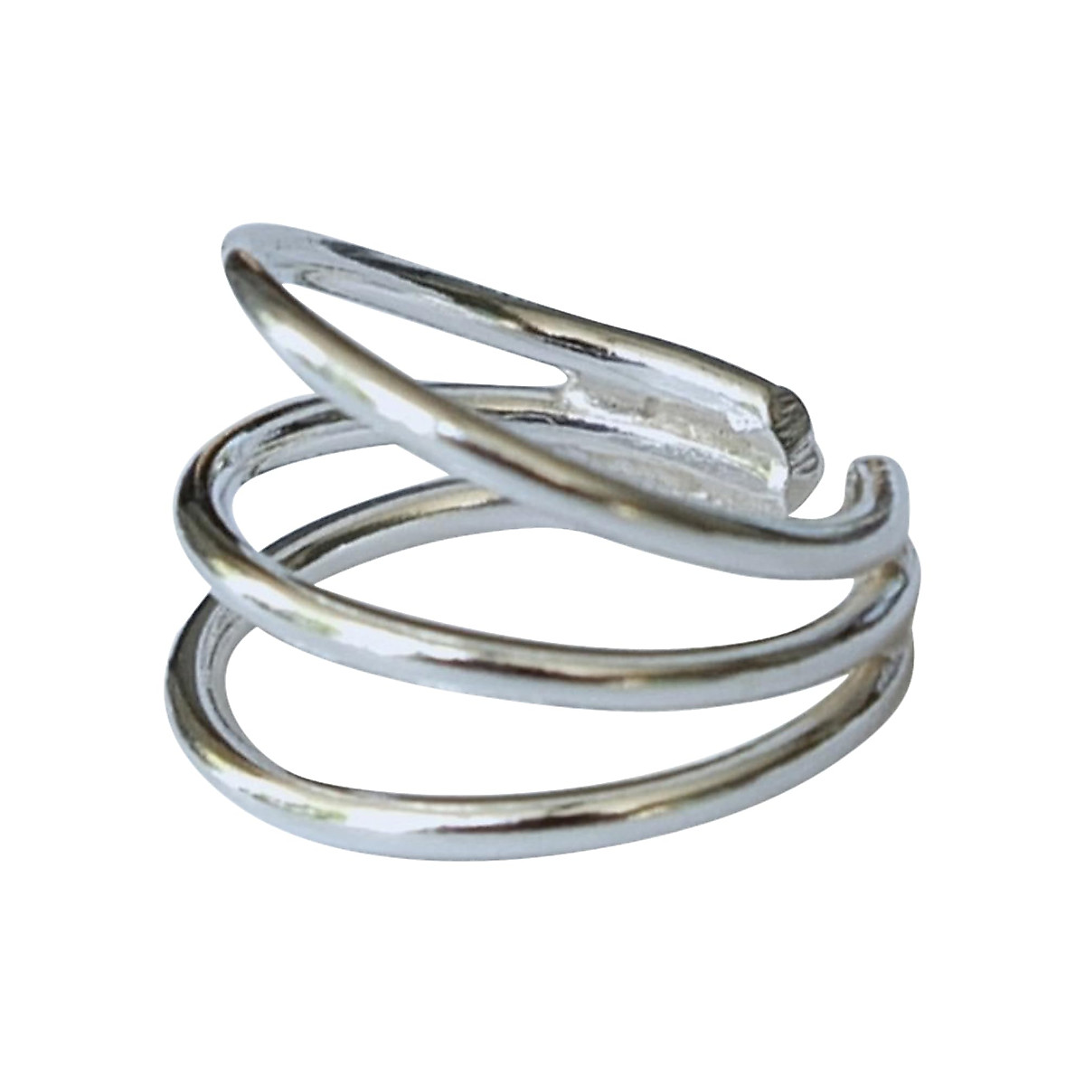 Handmade Single Triple Band Adjustable Ear Cuff, 925 Sterling Silver Clip On Non Piercing Huggie Earrings for Women, Small 3 Row Dainty Ear Wrap Faux Ear Cartilage Clips Jewelry, By MiYa Jewelry