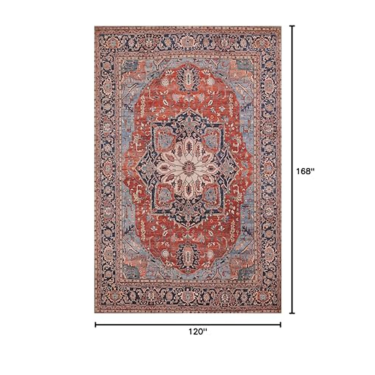 Momeni Afshar Polyester Area Rug, Red, 10' X 14'