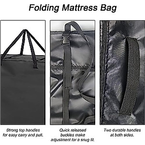 Joymo Folding Mattress Storage Bag for 6" Queen, Waterproof Foldable Mattress Cover for Moving, Heavy Duty Dustproof Floor Mattress Carry Case (28"x61"x18")