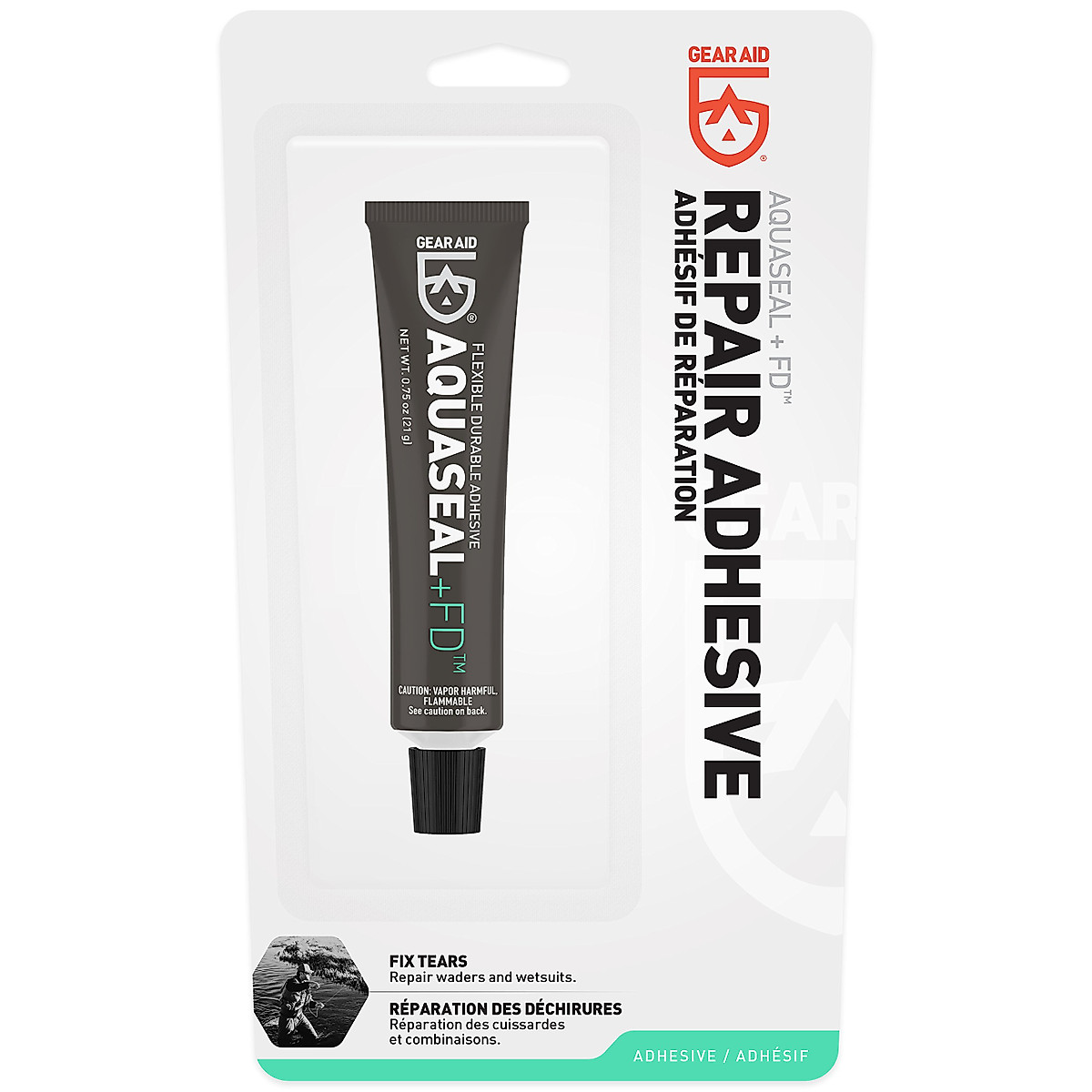 GEAR AID Aquaseal FD Flexible Repair Adhesive for Outdoor Gear and Vinyl, Clear Glue, 0.75 oz, Model:10110