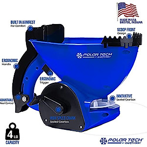 EarthWay Polar Tech 96014 Ergonomic Hand Spreader with Built-in Ergonomic Armrest and Trigger for Comfort and Adjustable Reel Control and Sealed Gearbox and High-Speed Crank