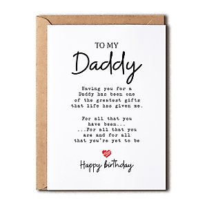To My Daddy - Daddy Birthday Card - Daddy Is The Greatest Gifts In My Life - Birthday Card For Daddy - Gift For Daddy Card- Christmas Gifts For Daddy