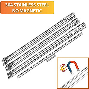 GRISUN 18 inch 69787 304 Stainless Steel Grill Burner for Weber Spirit 300 & Spirit II 300 Series - Spirit E310/320/310, S310 320 S330 Gas Grill with Front Control(2013 and Newer)
