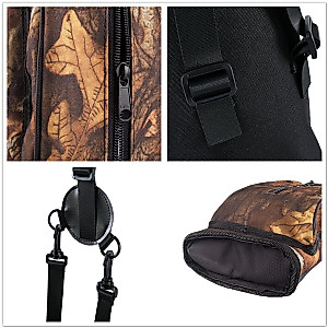 UNISTRENGH Archery Back Arrow Pot 3 Point Harness Waterproof Quiver, Arrow Holder Shoulder Bag for Hunting Shooting (Camouflage)