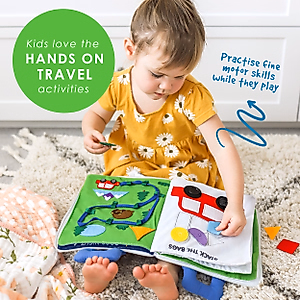 Curious Columbus Quiet Book. Away We Go Activity Busy Book. Montessori Toy for Toddlers. Educational Toy for Toddlers, Preschool and Early Learning. Toddler Airplane Travel Essentials Travel Toys