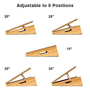 StrongTek Professional Wooden Slant Board, Adjustable Incline Board, and Calf Stretcher, Stretch Board - Extra Side-Handle Design for Portability, Full-Coverage