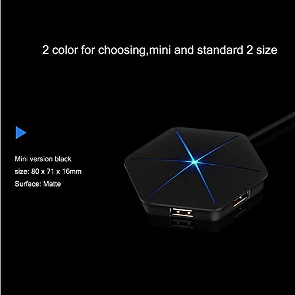 WJCCY 6 Port USB2.0 Hub 1m Cable Splitter with TF SD Card Reader Cool Light Charging USB 2.0 3.0 Hub for Multi-Device Desktop Laptop