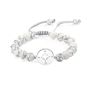 Ovokcina Farewell Gifts-Coworker Leaving Gifts for Women Compass Beaded Bracelets Female Retirement Moving Away Goodbye Going Away New Job Good Luck Jewelry Gifts Idea for Her Teacher Friends