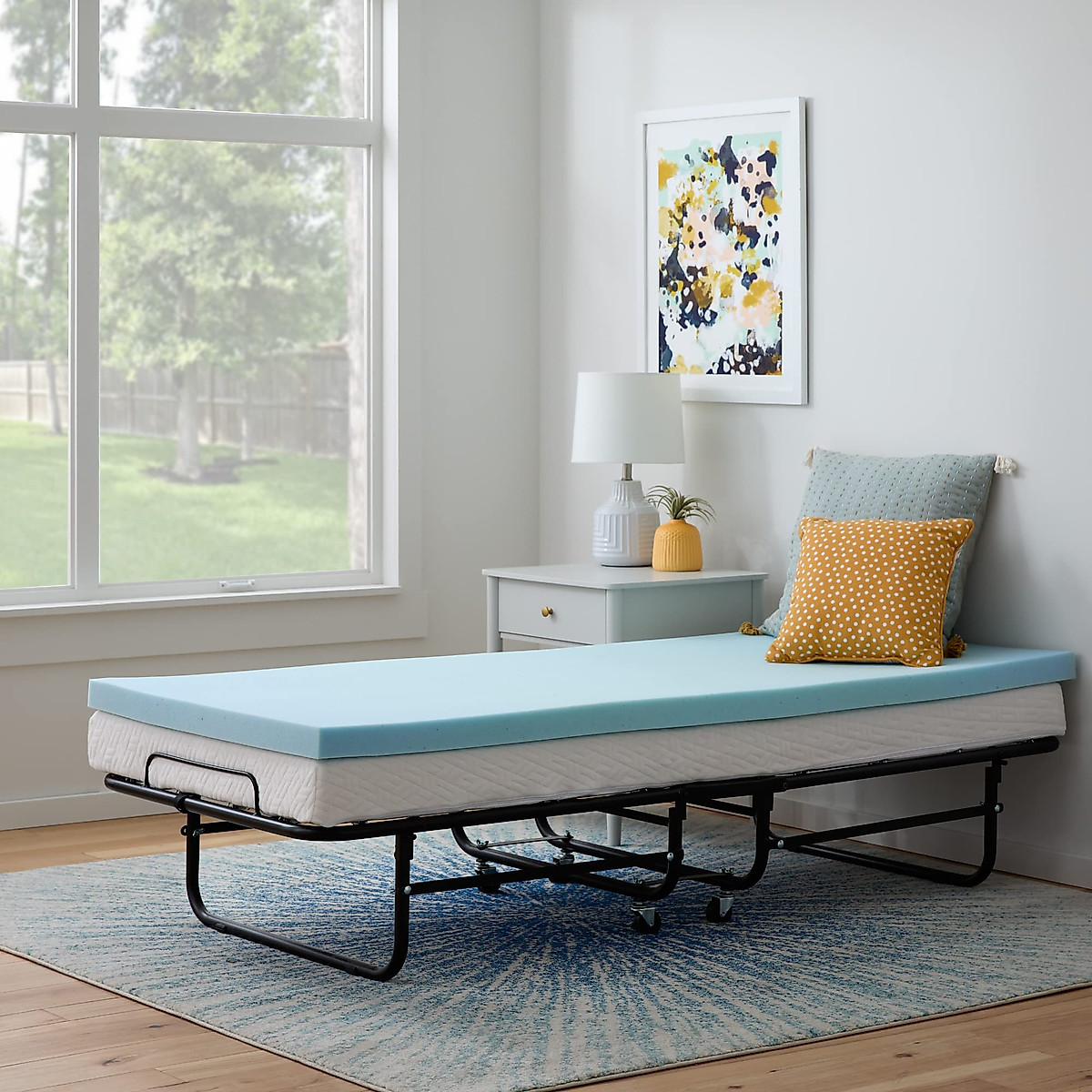 Linenspa 2 Inch Gel Infused Memory Foam Mattress Topper – Cooling Mattress Pad – Ventilated and Breathable – CertiPUR Certified - Cot