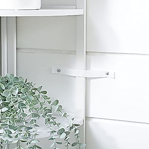 HMOREY 5-Tier Corner Shelf, Corner Bookshelf Small Bookcase Corner Storage Rack Plant Stand for Living Room, Home Office, Kitchen, Small Space (White-1)