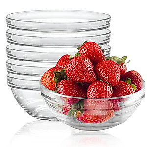 3.5 Inch Mini Meal Prep Bowls - Glass Ramekins Bowls | Stackable Clear Serving Bowls | Bowl for Salad, Dessert, Dips, Nut | Candy Dishes, Stackable and Dishwasher Safe | Kitchenware - Set of 6