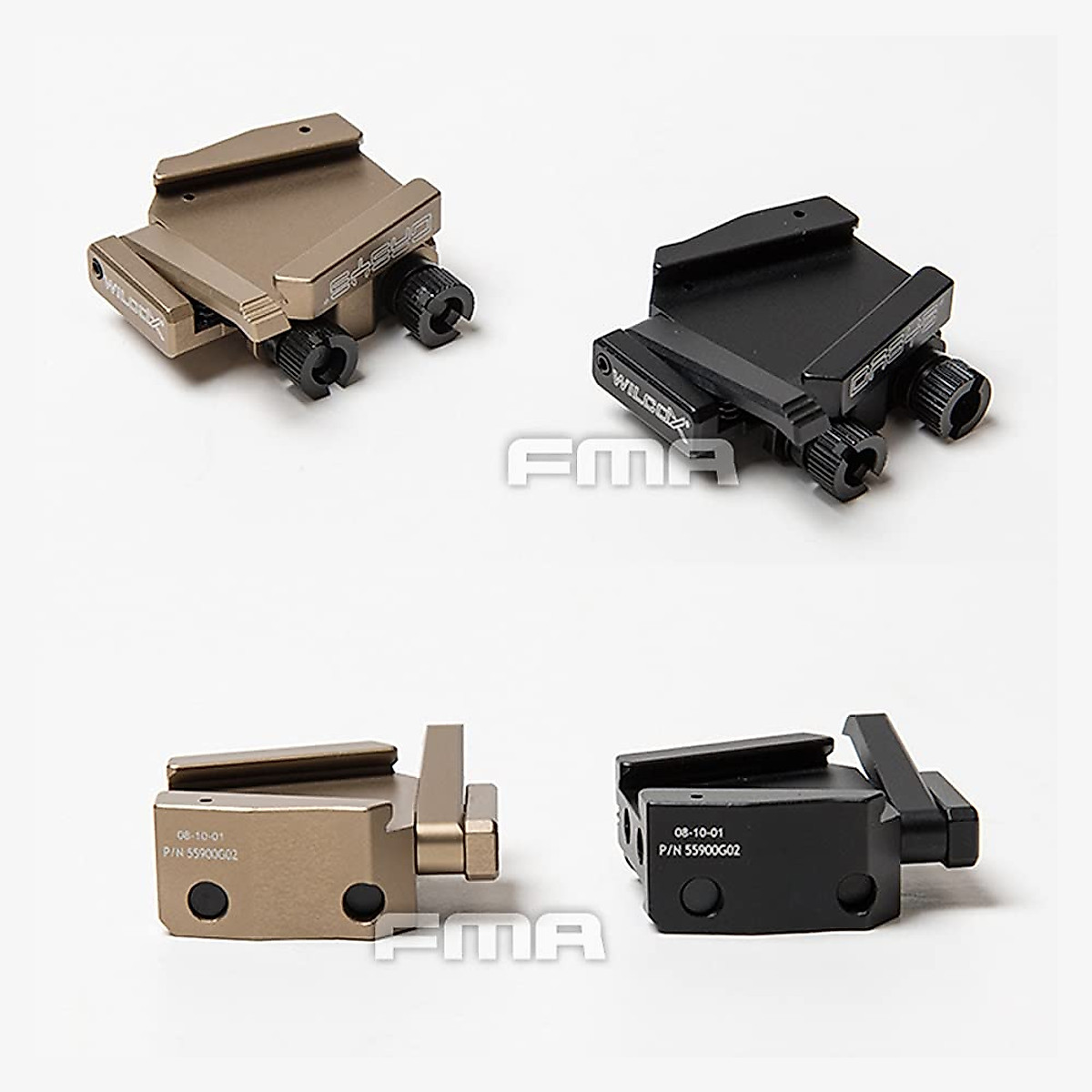 FMA Tactical Aluminum Helmet NVG Flip Mount Adapter for NVG Night Vision Goggles (BK)