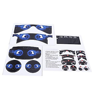 VR Controller Headset Stickers, Ultra Thin Comfortable Accurately Paste VR Glasses Protective Sticker Anti Pollution for Oculus Quest 2(Blue Flame Football)