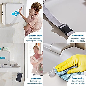 KSITEX Baby Changing Station,Wall Mounted Diaper Changing Tables Fold Up Changer Station Commercial Malls/Hotels/Airports
