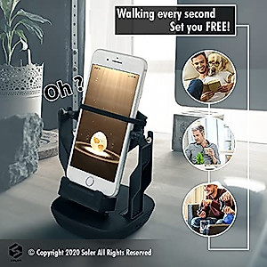 SOLER Phone Swing, Phone Rocker Compatible for Pokemon Go Walker Cellphone Pedometer Accessories (Mute Version)(USB Cable)(Battery Compatible)(Google Fit) Quick Step Earning Device – Black