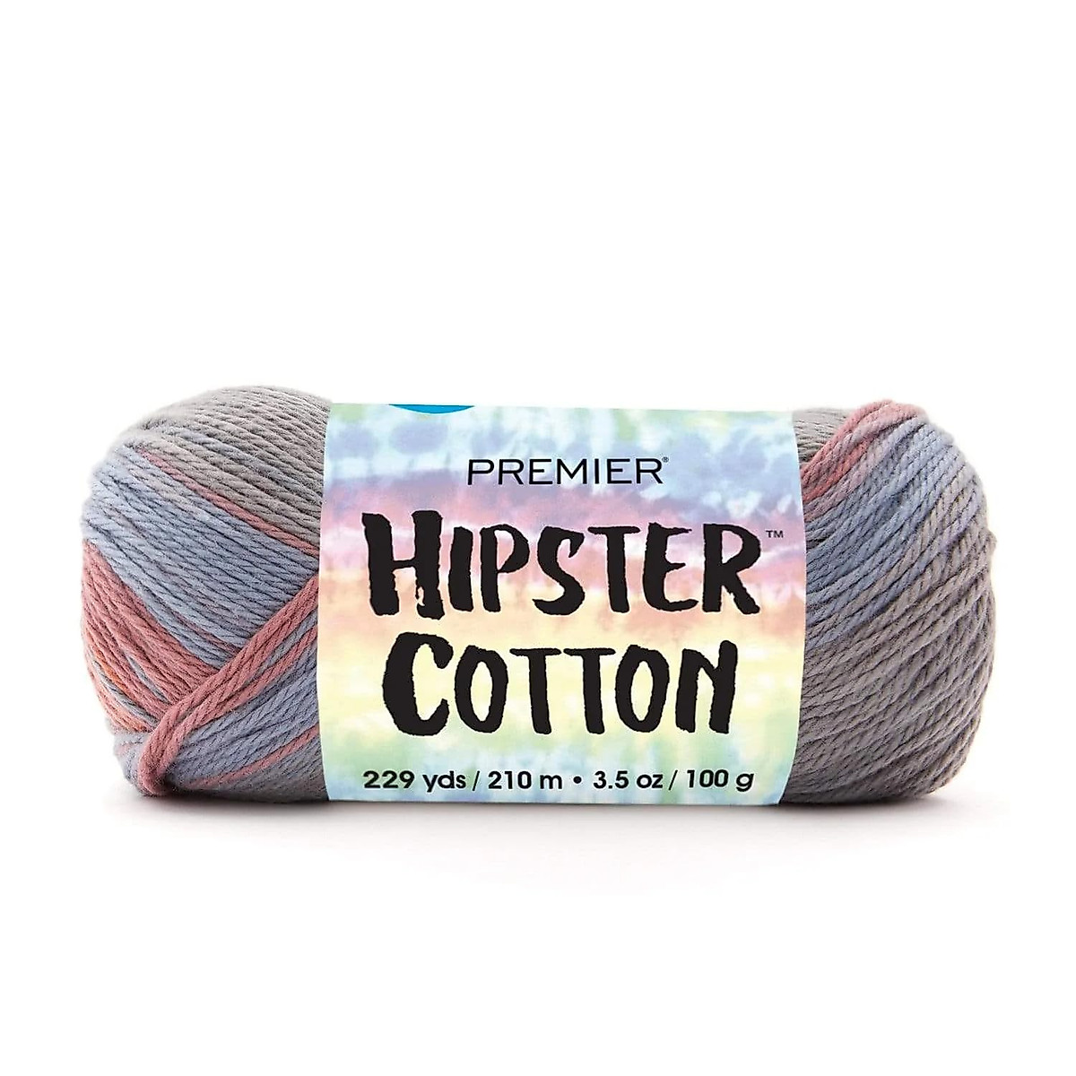 Premier Yarns Hipster Cotton Yarn, Ideal Yarn for Crocheting and Knitting, 100% Cotton and Lightweight Yarn, Machine Wash, Canyon Walls, 3.5 oz, 229 Yards