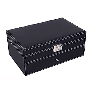 TOEWOE Portable Jewelry Box, 2-Layer Jewelry Organizer with Drawers, Jewelry Storage, Jewelry Box Organizer for Girls Women