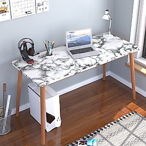 VOLEAAR Glossy Black and White Marble Contact Paper 35 x 196 Inches Peel and Stick Wallpaper Vinyl Film Self Adhesive Removable Waterproof Wall Paper for Cabinet Countertop Kitchen Bathroom