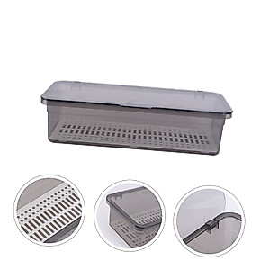 Tofficu Flatware Tray Kitchen Drawer Organizer with Lid Cutlery and Utensil Drawer Organizer Kitchen Cutlery Fork Utensil Storage Container Drain Rack Basket Storage Holder Organizer (Black)