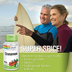 SOLARAY Cinnamon Bark 1000 mg | Healthy Digestive Function | Antioxidant | 60 VegCaps