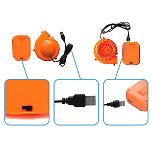 Bnikion Mini Blower Fan for Dinosaur Costume Inflatable Game Clothing Suits Halloween Cosplay Party Supplies, Orange