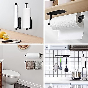 2023 Paper Towel Holders Wall Mount Under Cabinet 13.2In Self Adhesive Drilling Paper Towel Rolls SUS304 Vertically Horizontally for Kitchen Bathroom Door Rustproof Rack