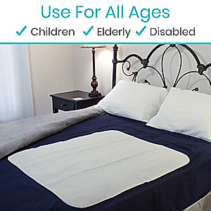 Vive Bed Pads for Incontinence Washable, Bed Wetting Protection for Adults & Elderly - Waterproof Reusable Underpads for Women, Men, Kids, Pets (34" x 36", 1.00)