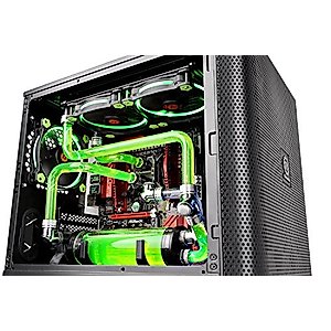 Thermaltake Core V21 SPCC Micro ATX, Mini ITX Cube Gaming Computer Case Chassis, Small Form Factor Builds, 200mm Front Fan Pre-installed, CA-1D5-00S1WN-00 Black