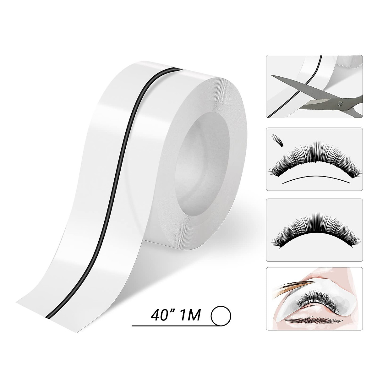 MAEXUS Self Adhesive Lash Strips for Fake Eyelashes, Black Eyelash Glue Strip, Essential for Wearing Fake Eyelashes, No Eyelash Glue, for Fake Eyelash Strip, 1 Meter